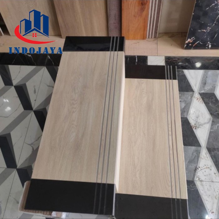 Jual keramik tangga granit motif kayu 30x80 20x80 list plint custom ...
