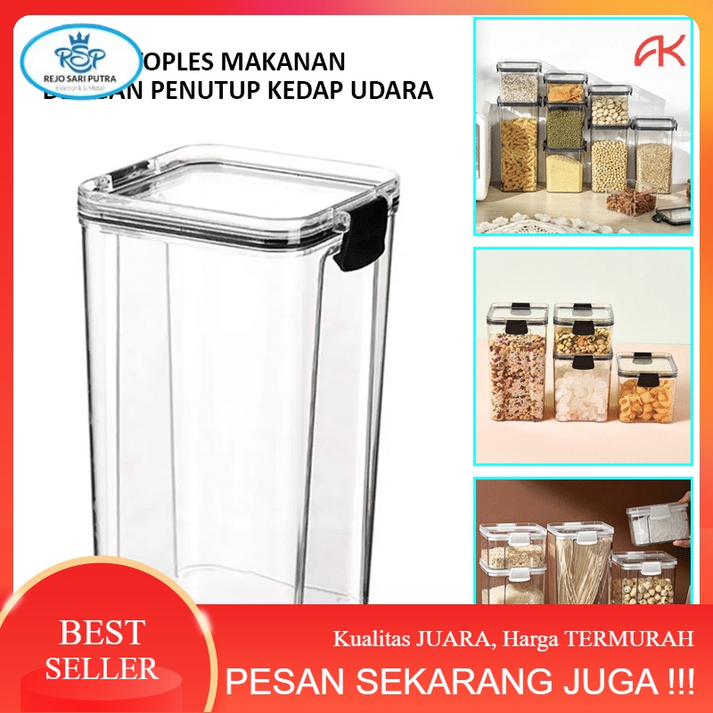 Jual Toples Plastik Bening Bumbu Dapur Kue Kering Kotak Toples Kedap ...