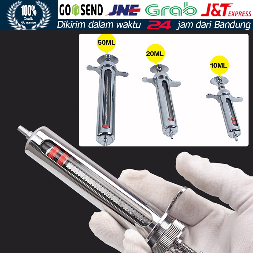 Jual Jarum Suntik Hewan / Suntikan Stainless 10ml 20ml 50ml / Suntikan ...