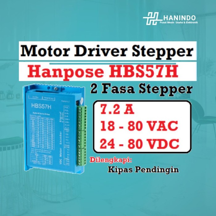 Jual Motor Driver Stepper Nema 23 34 86 HBS57H Hanpose 7.2A CNC ...