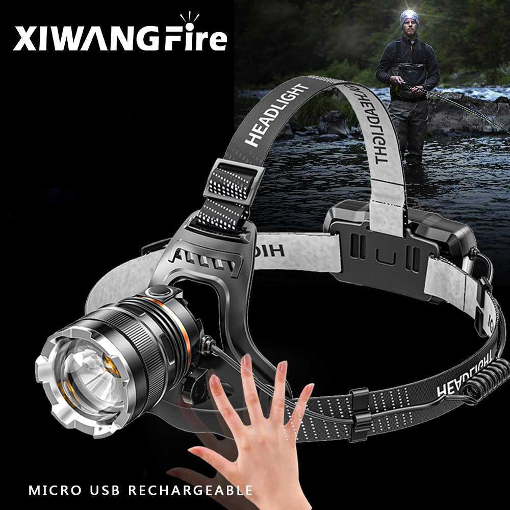 Jual Headlamp Senter Kepala LED XHP50 Rechargeable Wateproof IPX4 20W Sorot Jauh Cahaya Super ...