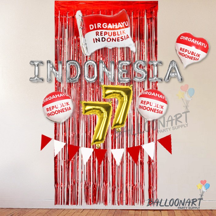 Jual READY DIRGAHAYU 76 DEKORASI SET/BALON DEKORASI 17AN/KEMERDEKAAN/17 ...