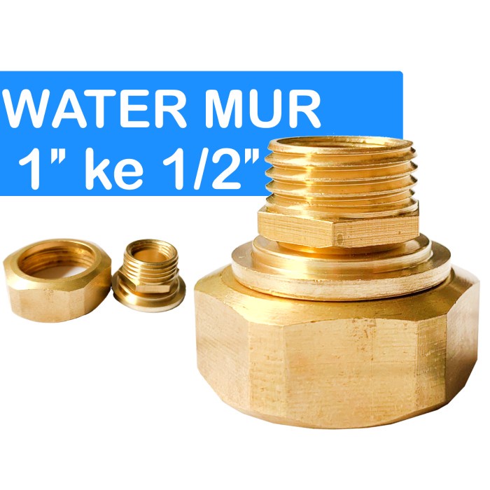 Jual watermur 1 inch drat dalam ke 1/2 inch drat luar - Bahan Kuningan | Shopee Indonesia