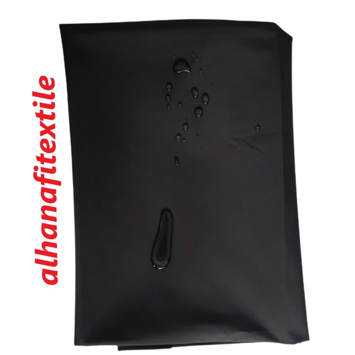 Jual bahan kain waterproof parasut taslan eceran coating balon - Hitam ...