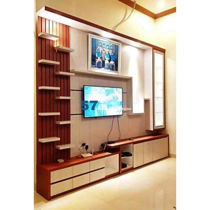 Jual Backdrop Tv Minimalis - Kabinet Tv Minimalis Bahan Multiplek HPL ...