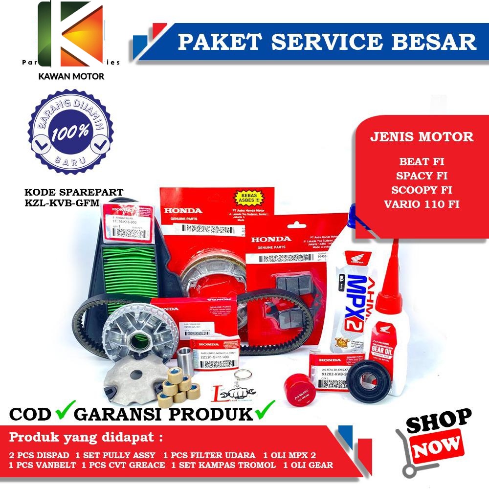 Jual PAKET SERVICE BESAR MPX 2 & SPX 2 SET AHM GEAR, KAMPAS REM BEAT FI ...
