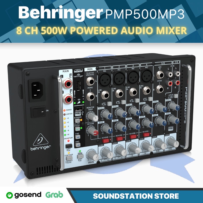 Jual BEHRINGER EUROPOWER PMP500MP3 8 ch 500W Powered Audio Mixer ...
