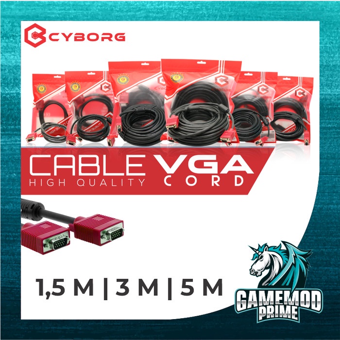 Jual Kabel VGA Cyborg Cord High Quality 1.5M / 3M /5M Meter (BIG SALE ) | Shopee Indonesia