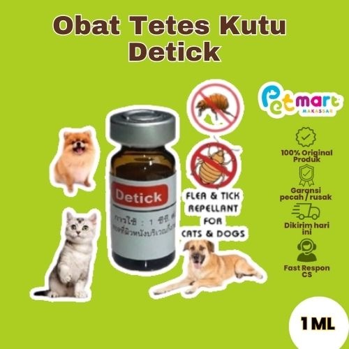 Jual Obat Tetes Kutu DETICK Pembasmi Kutu Hewan Kucing Anjing Kelinci ...