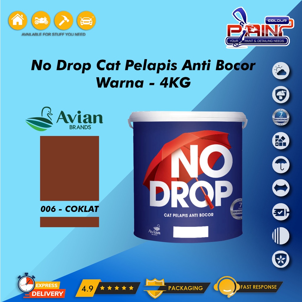 Jual NO DROP 4KG/Galon Cat Pelapis Anti Bocor - 006 Coklat | Shopee Indonesia