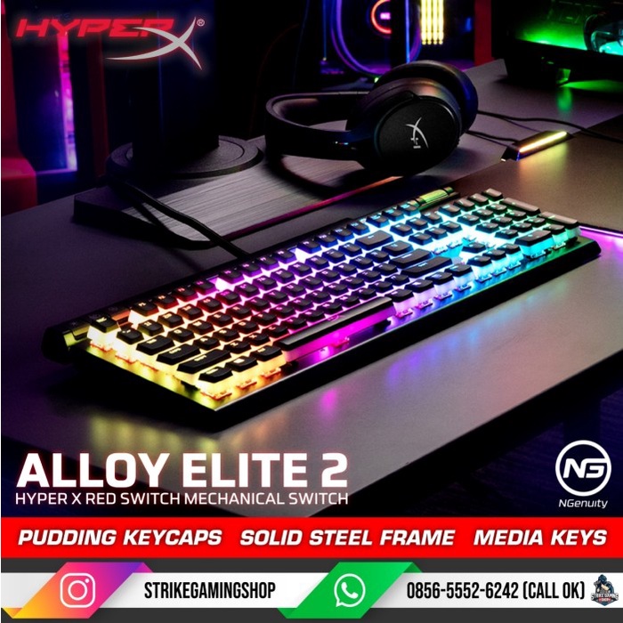Jual HYPERX ALLOY ELITE 2 RED SWITCH RGB MECHANICAL GAMING KEYBOARD ...