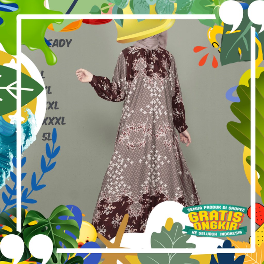 Jual Myshawl Qonita Gamis Jumbo Model Maroon Hitam Ld up to 140, 5XL ...