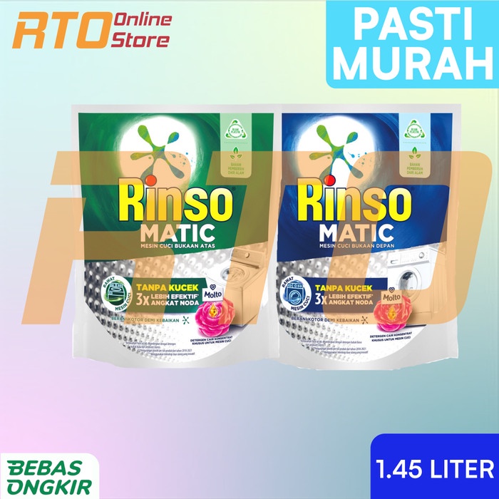 Jual Rinso Matic Deterjen Cair Mesin Cuci Deterjen Matic 1.45L | Shopee ...