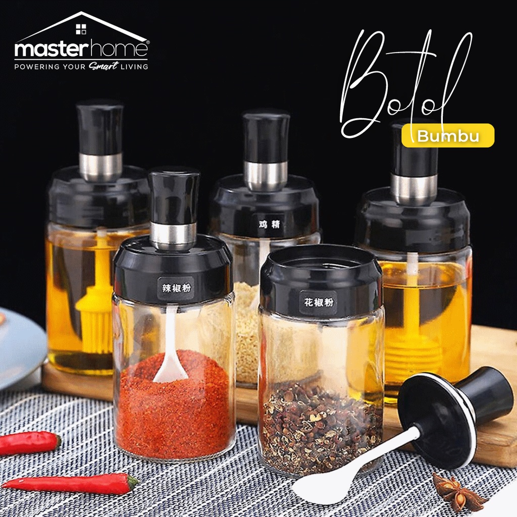 Jual Masterhome Botol Bumbu Dapur Kaca | Sendok Madu Kuas | Tempat ...