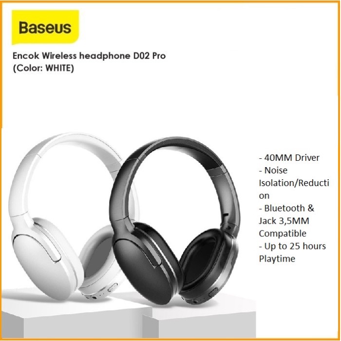 Jual Baseus Encok D02 Pro Headphone Bluetooth Wireless Noise Reduction ...