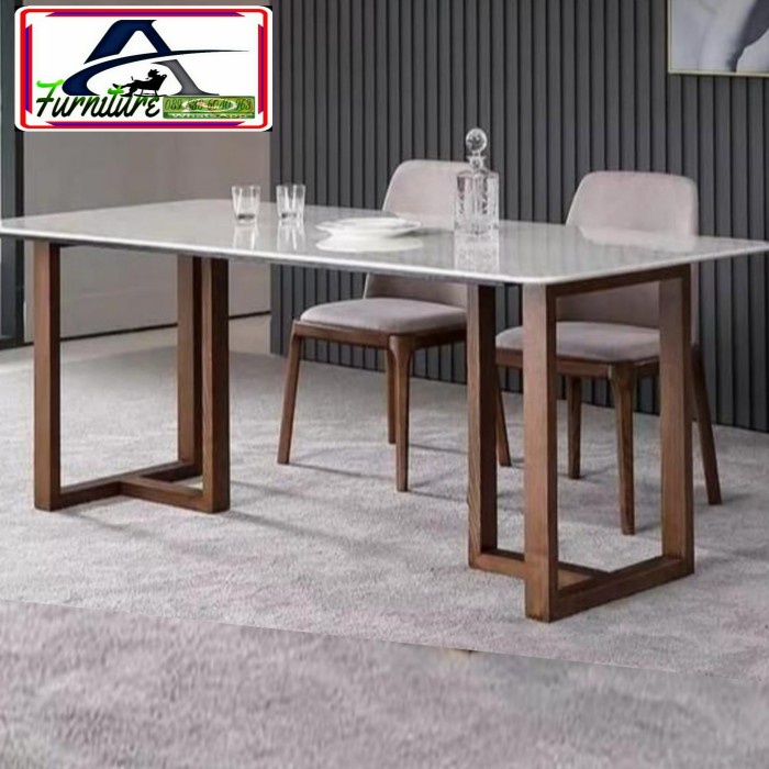 Jual dining set meja makan marmer minimalis top table marble batu ...