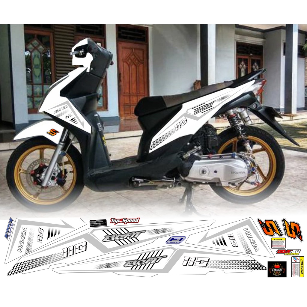 Jual STICKER STRIPING HONDA BEAT FI PUTIH LIS VARIAN TERBARU UNTUK BEAT ...