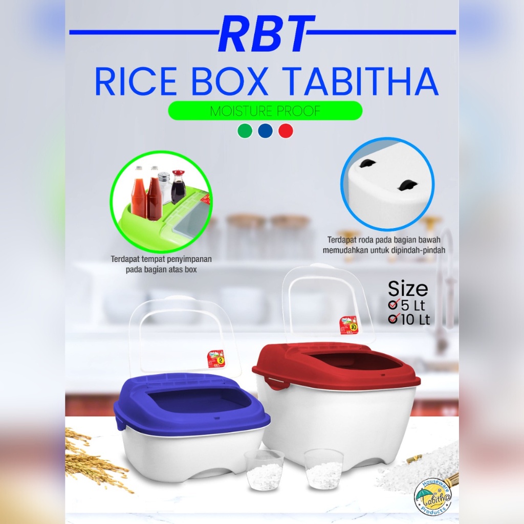 Jual Tabitha Rice Box Container / Tempat Penyimpanan Beras (Dengan Roda ...