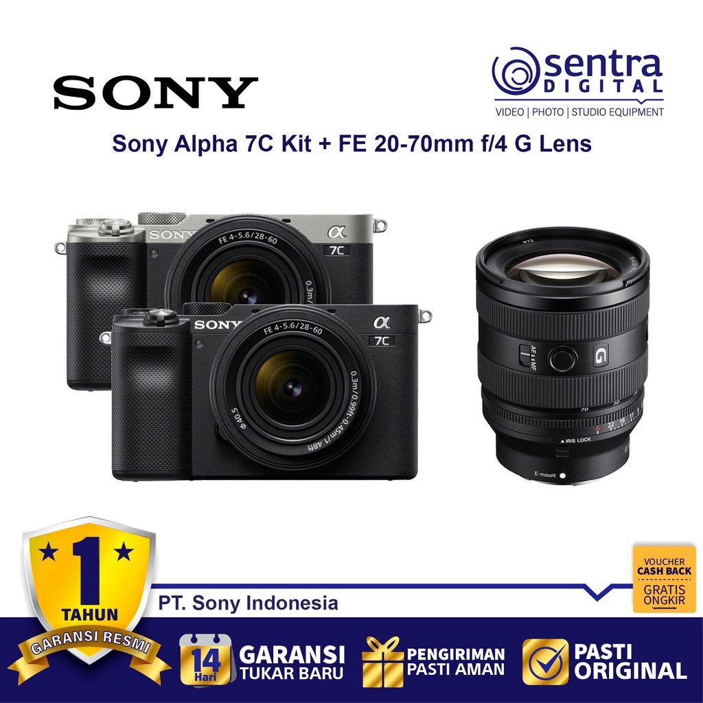 Jual Sony Alpha 7C | A7 C Kit Bundling with FE 20-70mm f/4 G Lens ...