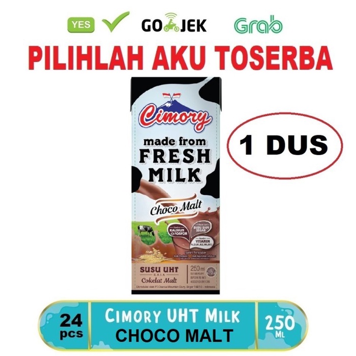 Jual Susu CIMORY CHOCO MALT 250 ml - (HARGA 1 DUS ISI 24 pcs) | Shopee ...