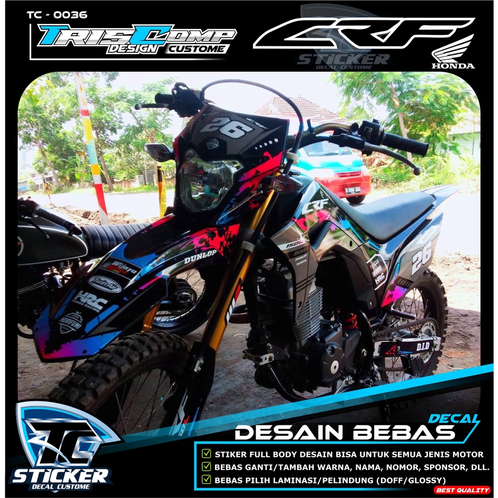 Jual Dekal CRF Stiker FullBody Desain New - Decal Sticker Full Body Motor Honda Crf 150 L Elegan ...