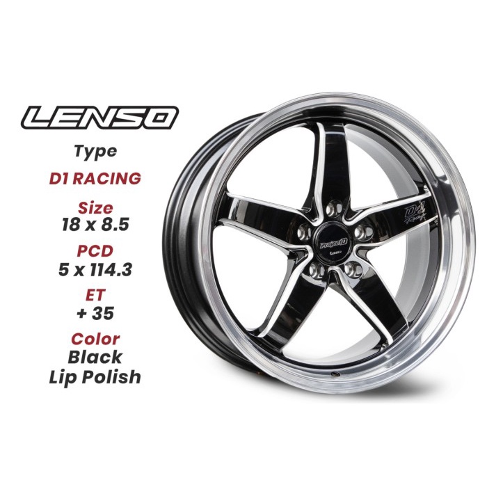 Jual velg Lenso D1 Racing ring 18 Civic HRV CRV Alphard Camry Innova ...