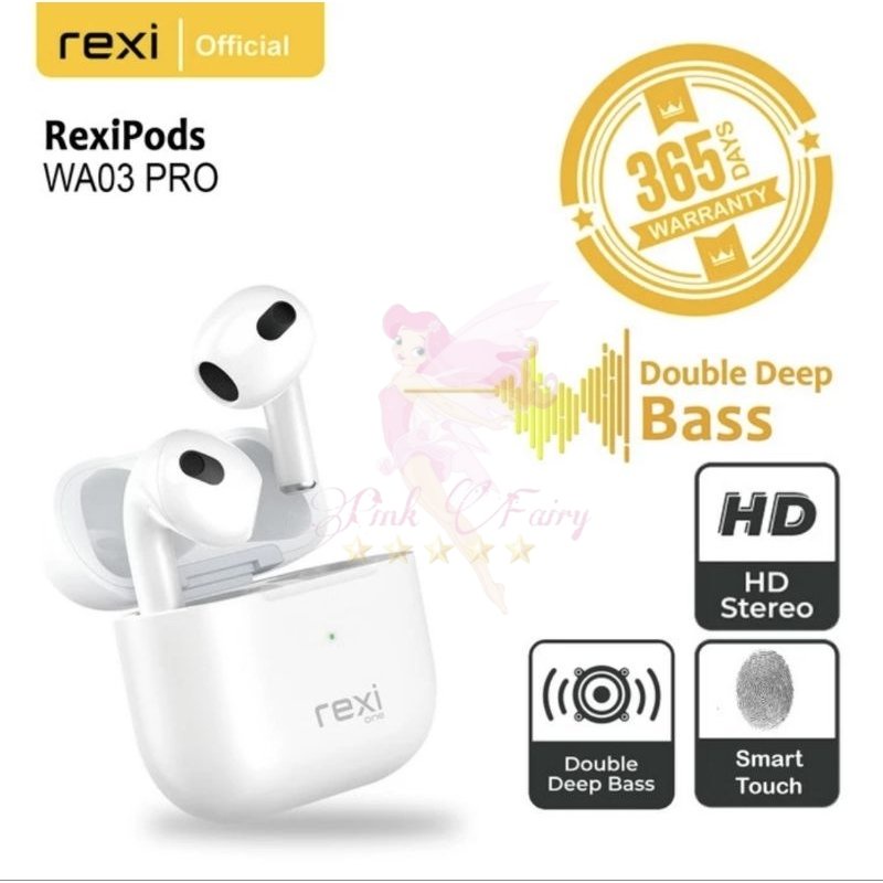 Jual Rexi WA03 Pro TWS Earphone Bluetooth Double Deep Bass | Shopee ...