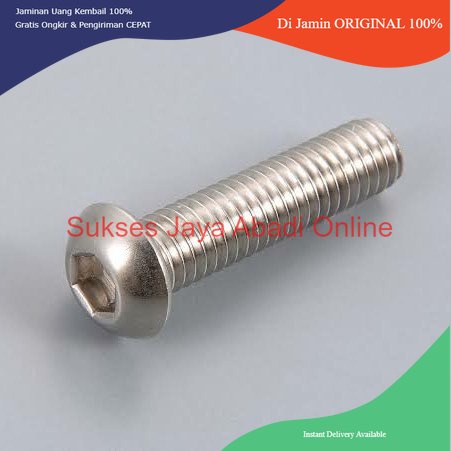 Jual BAUT L BUTTON / BUTTON HEAD SOCKET CAP SCREW STAINLESS STEEL M5 X ...