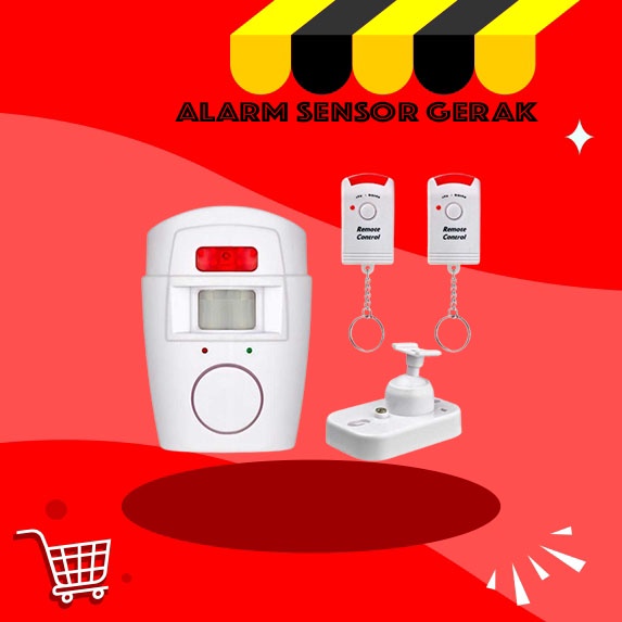 Jual EMASTIFF Alarm Anti Maling Infrared PIR Sensor Gerak 2 Remote ...