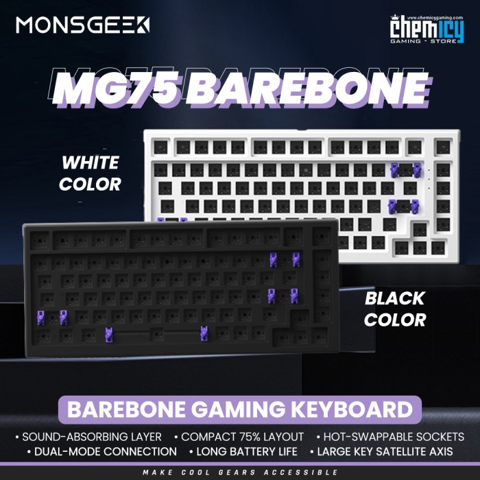 Jual Monsgeek MG75 Barebone Mechanical Gaming Keyboard Kit - Hitam ...
