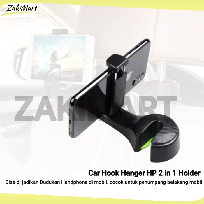 Jual Car Hook Hanger HP 2 in 1 Holder Gantungan Barang Kursi Belakang ...
