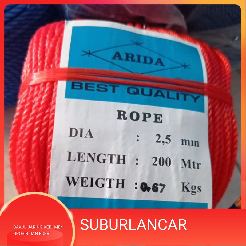 Jual tali tambang tampar arida 2,5mm panjang 200m | Shopee Indonesia