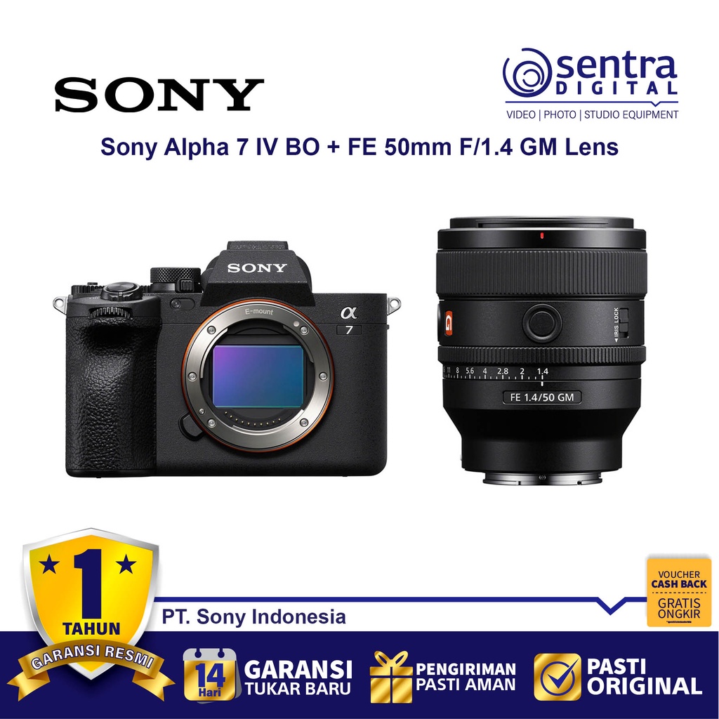 Jual Sony Alpha A7 Mark IV Body Only with FE 50mm F/1.4 G Master Lens ...