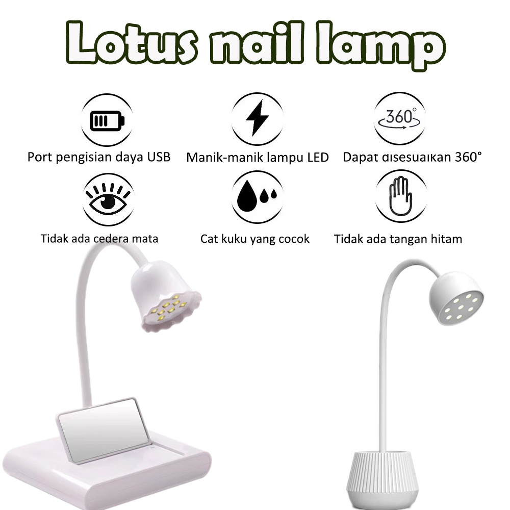 Jual UV LED Nail Lamp Pengering Kutek Gel with Mirror 20W Wireless ...