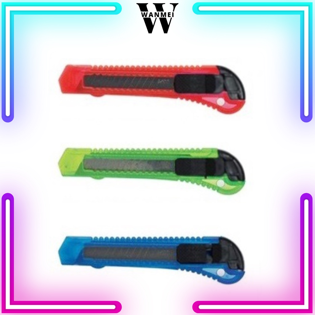 Jual WM Pisau Cutter Besar 18mm Transparan Warna Warni Sliding Knife ...