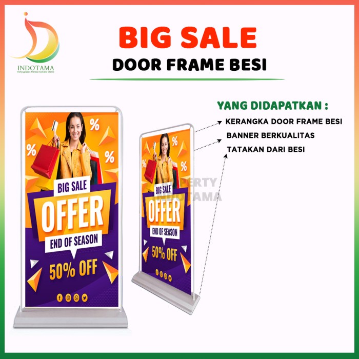 Jual Door Frame Banner/Standing Banner/Stand Frame 60x160 Stand Alas ...