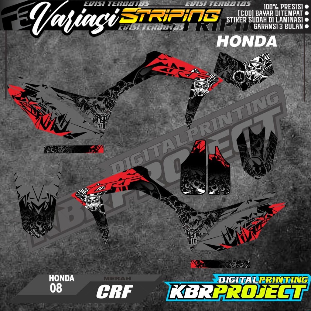 Jual (COD) STIKER MOTOR CRF Sticker Variasi STRIPING LIS MOTOR HONDA ...