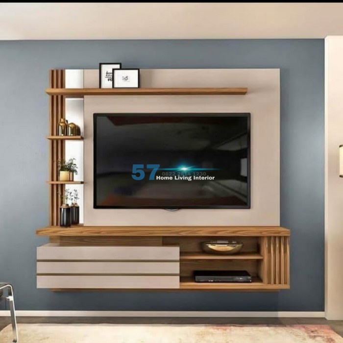 Jual Backdrop Kabinet TV - Backdrop Pemanis Ruang TV Bahan Plywood HPL ...