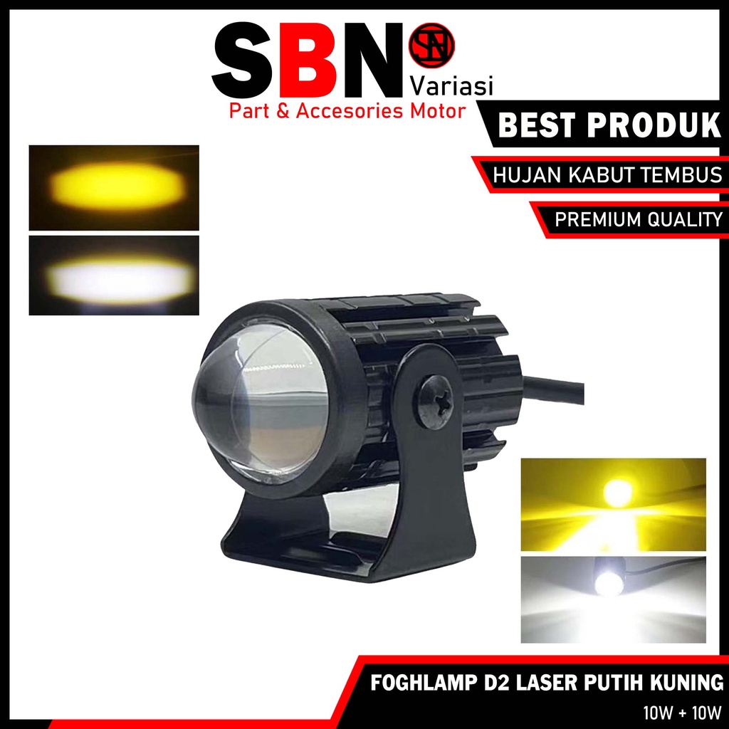 Jual LAMPU D2 LASER PUTIH KUNING FOGHLAMP MOTOR MOBIL TEMBUS KABUT ...