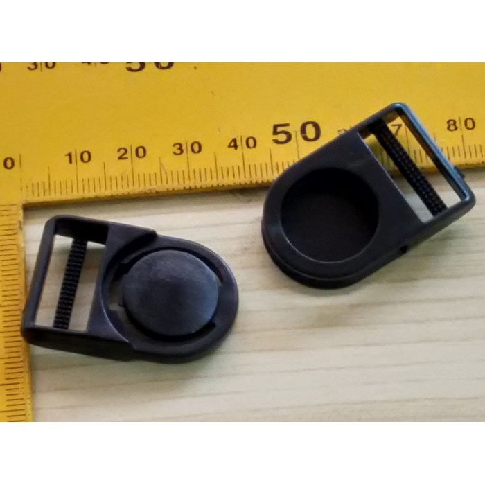 Jual Plastik klip tas/ Buckles Plastik/ Kunci sodok bulat Hitam 20 mm ...