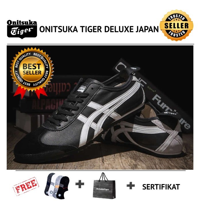 Jual onitsuka tiger japan nippon made deluxe black white | Shopee Indonesia