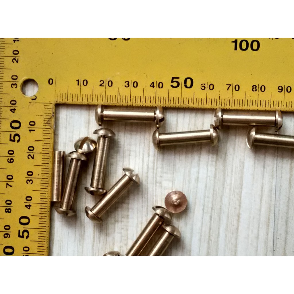 Jual Baut Jilid buku 20 mm (obeng minus) kuningan | Shopee Indonesia