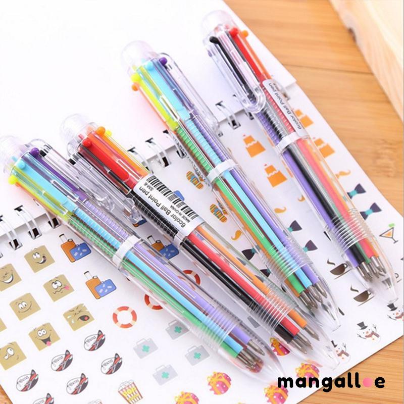 Jual COD Pulpen 6 warna/Cute multi-color ballpoint pen/Pulpen 6 Warna ...