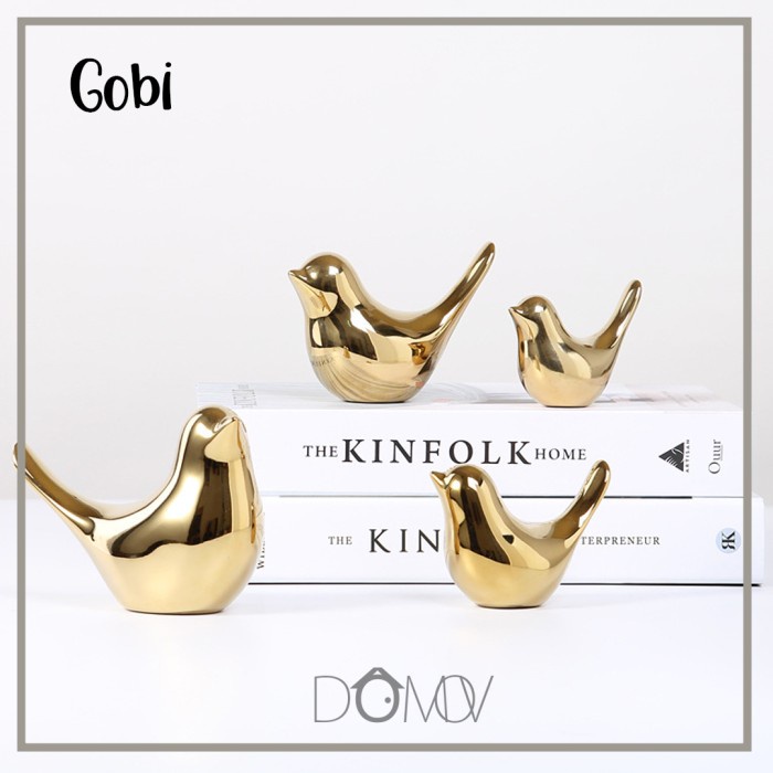 Jual DOMOV GOBI Pajangan Hiasan Meja Burung Emas Golden Bird Ornament ...