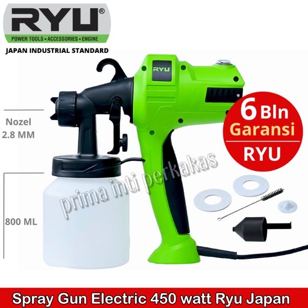 Jual RYU Japan Cat Tembok Spray Gun Electric / RSE 800 450 Watt 800 Ml ...
