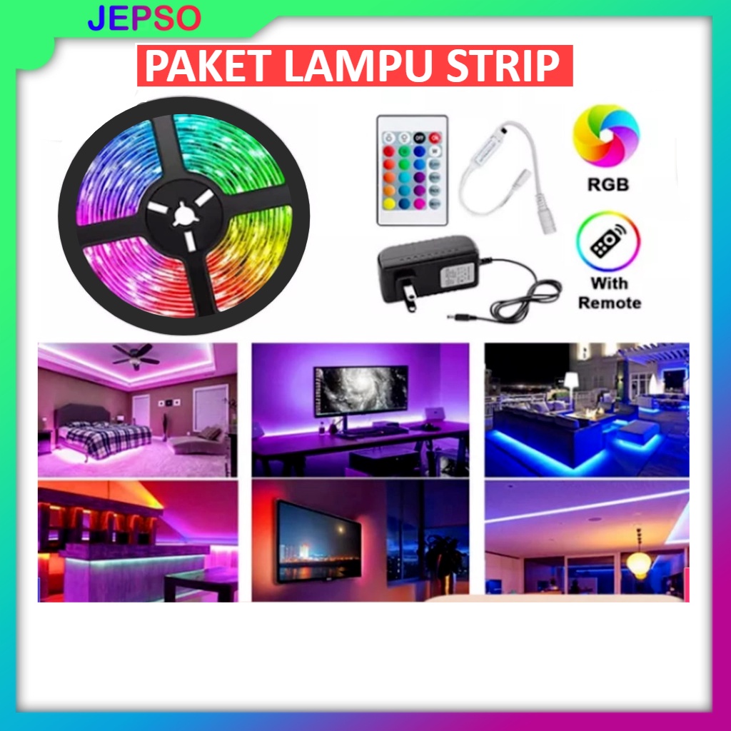 Jual Paket LED LAMPU STRIP 1 SET 2835 RGB 5Meter / 10Meter ANTI AIR ...