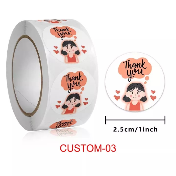Jual STICKER ROLL THANK YOU GAMBAR POLOS | Shopee Indonesia