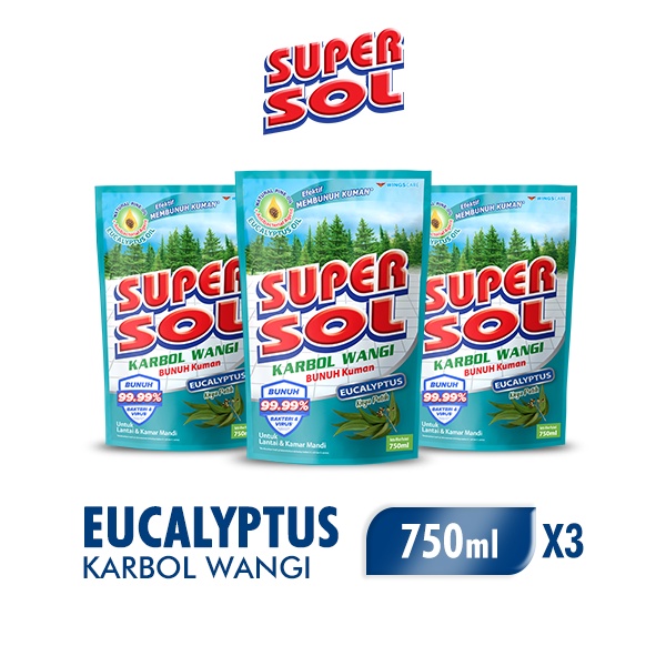 Jual Supersol Karbol Eucalyptus 3 x 750mL | Shopee Indonesia