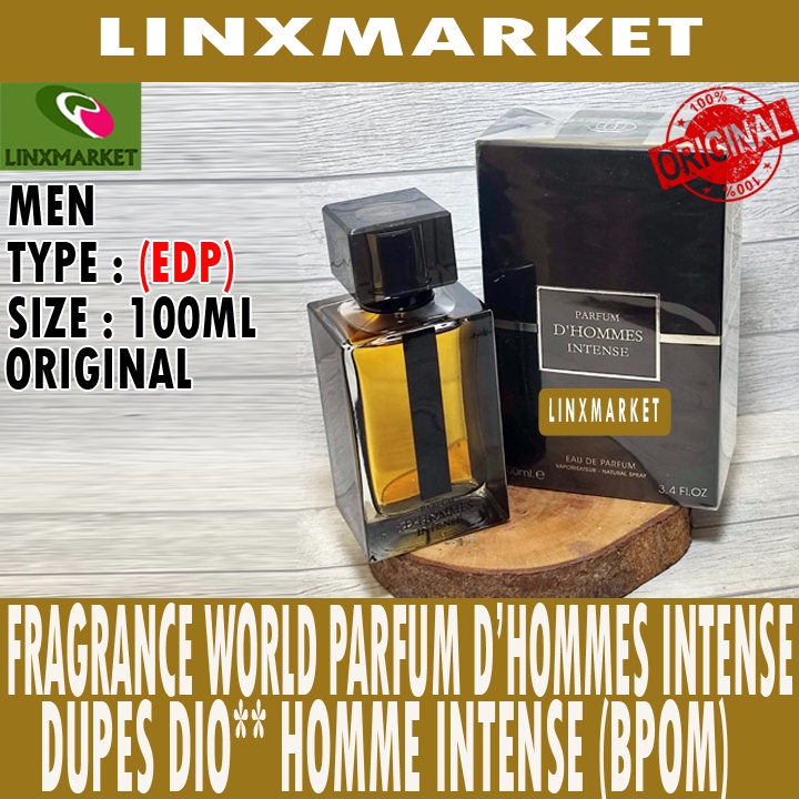Jual FRAGRANCE WORLD PARFUM D'HOMMES INTENSE 100ML DUPES DIO* HOMME ...