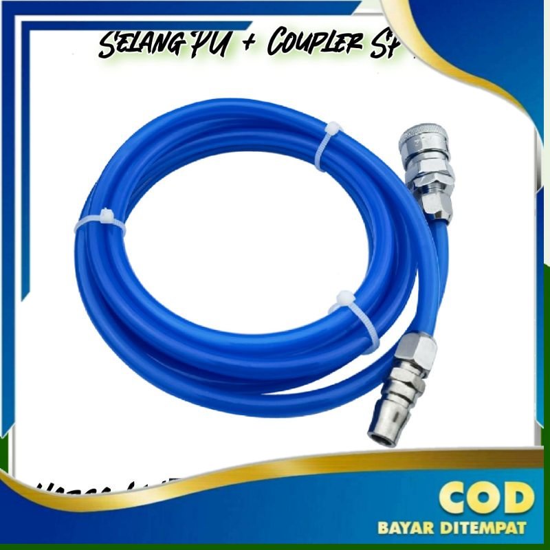 Jual Selang Kompresor Spray Gun 5 Meter Tekanan Tinggi Dengan Konektor ...